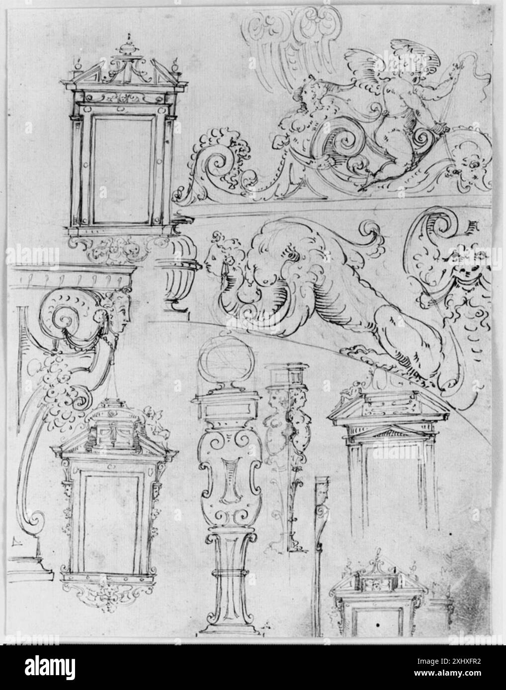 Drawing of a dolphin Black and White Stock Photos & Images - Alamy