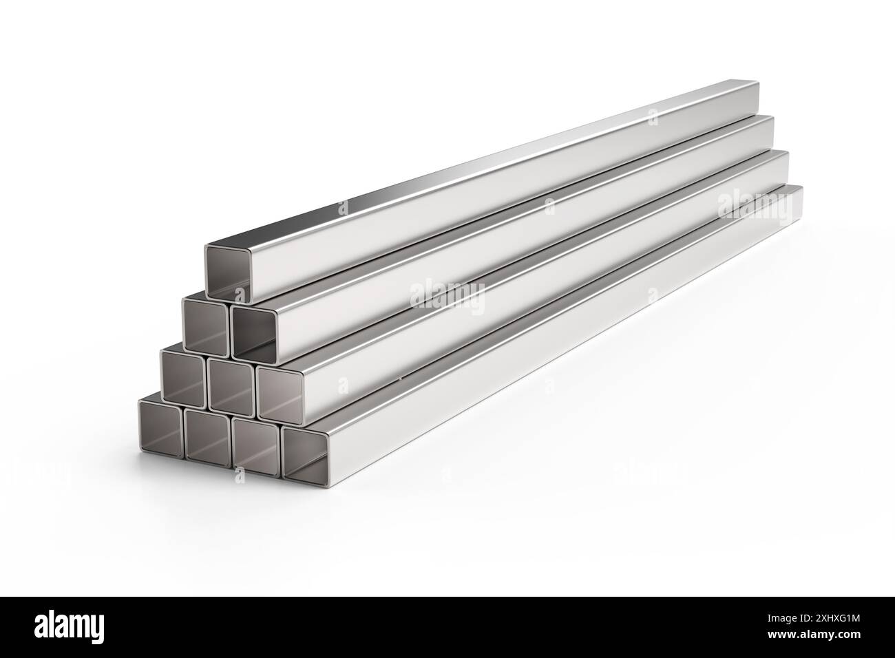 3d rendering stack of rectangular pipes on white background Stock Photo - Alamy