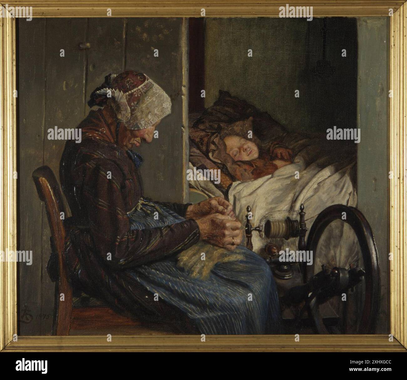 Grandmother with his grandson Zahrtmann, Kristian 1843 - 1917 Painting ...