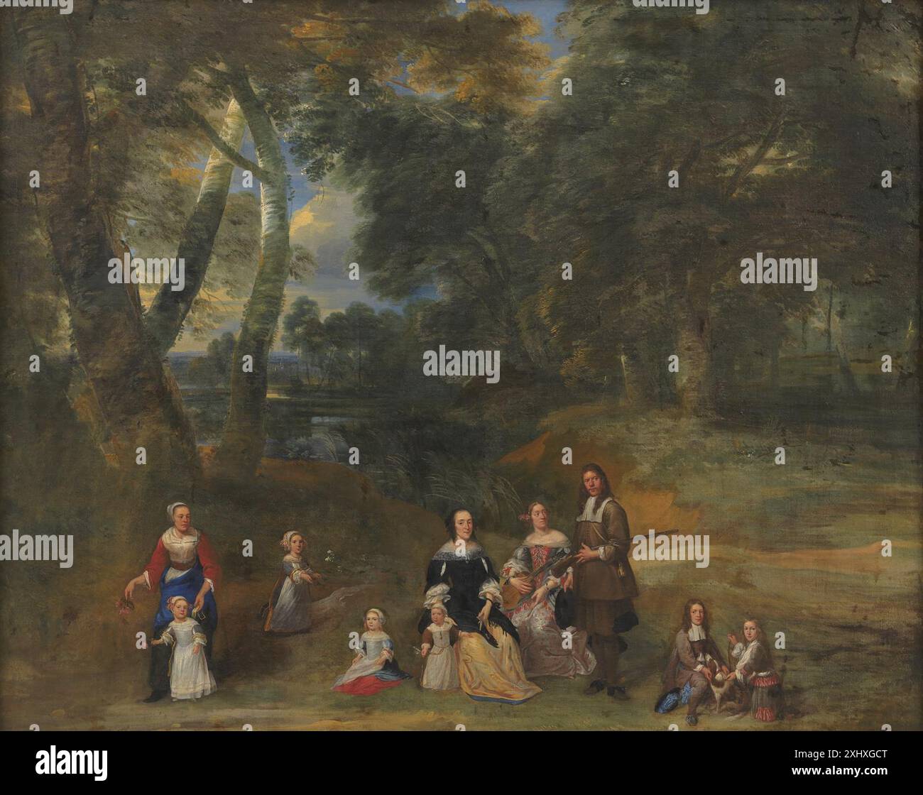 Family Group in a Landscape Tilborgh, Gillis van 1615 - 1675 Painting ...