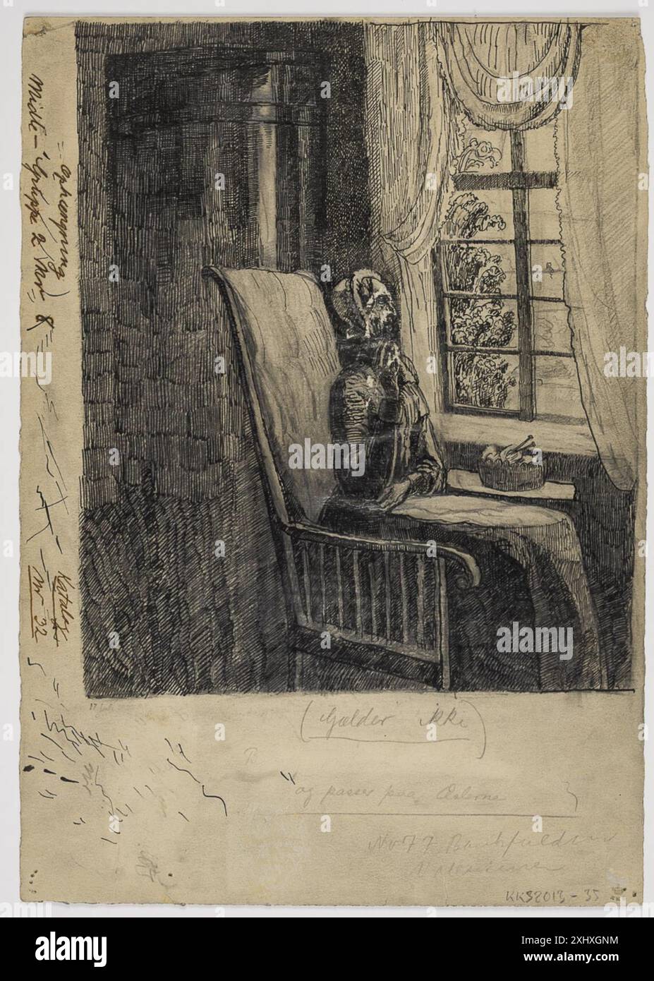 Drawing by Christian Kongstad Petersen depicting 'The Aunt in ...