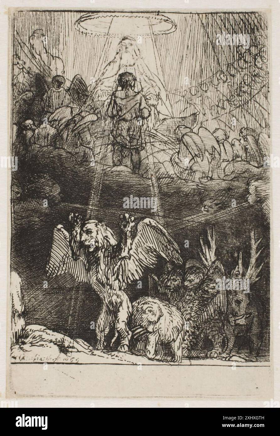 Daniels' vision of four beasts Rembrandt van Rijn 1606 - 1669 Engraving ...