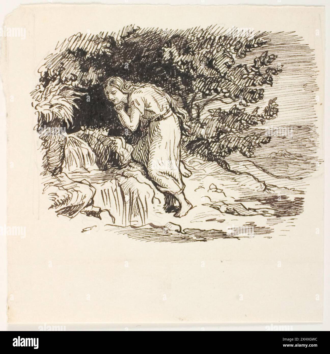 Illustration Draft H.C. Andersen, "Dynd-King's daughter Frølich, Lorenz ...