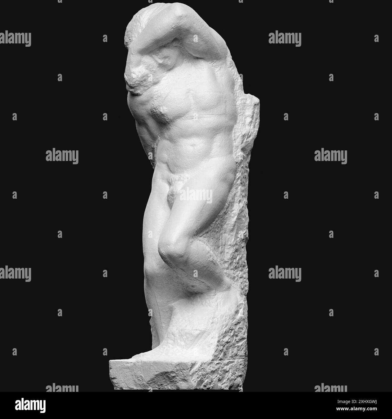 Marble statue by Michelangelo depicting a young slave, emphasizing ...