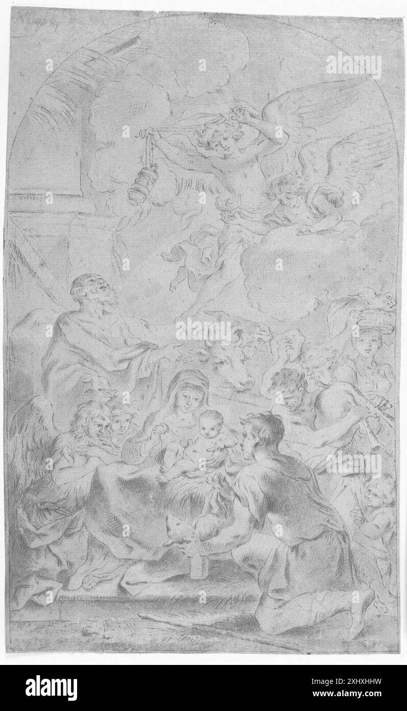 Adoration of the Shepherds Biscaino, Bartolomeo 1629 - 1657 Drawing ...