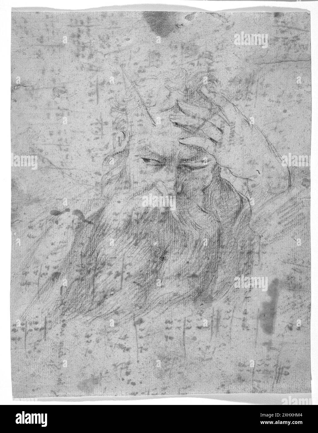 The head of Moses Unknown Neapolitan Drawing Neapolitan drawings ...