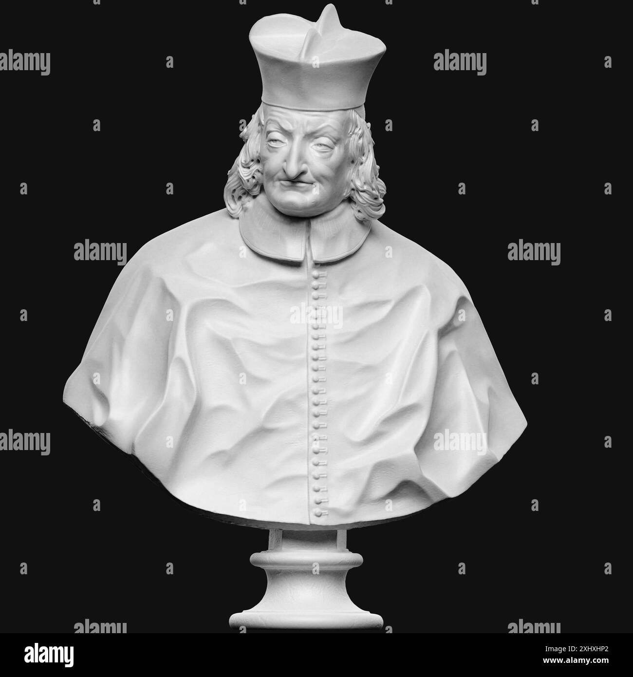 Marble bust representing a cardinal, created by Lorenzo Ottoni (1648 ...