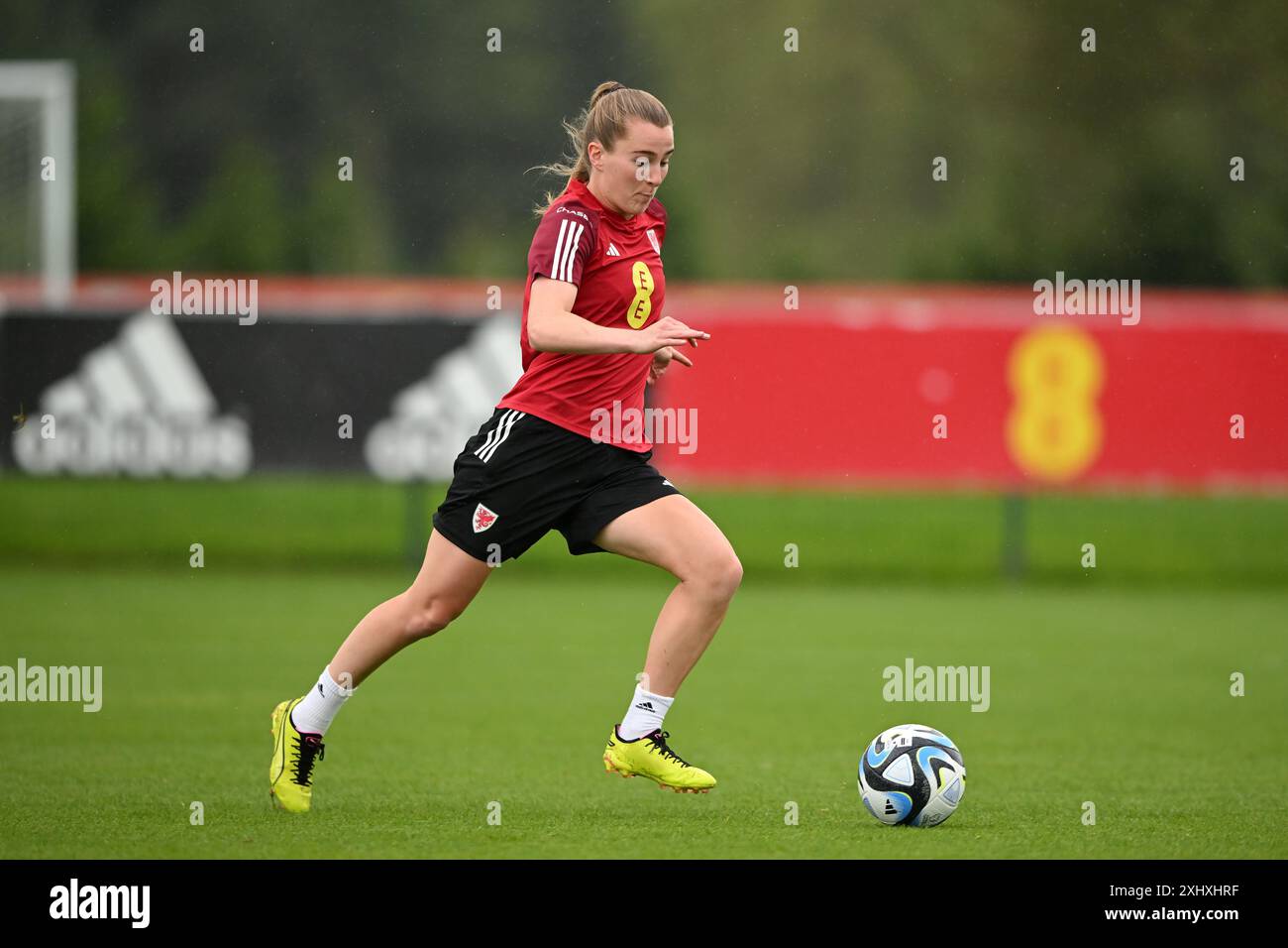 CARDIFF, WALES - 15 JULY 2024: Wales' Carrie Jones during a training ...