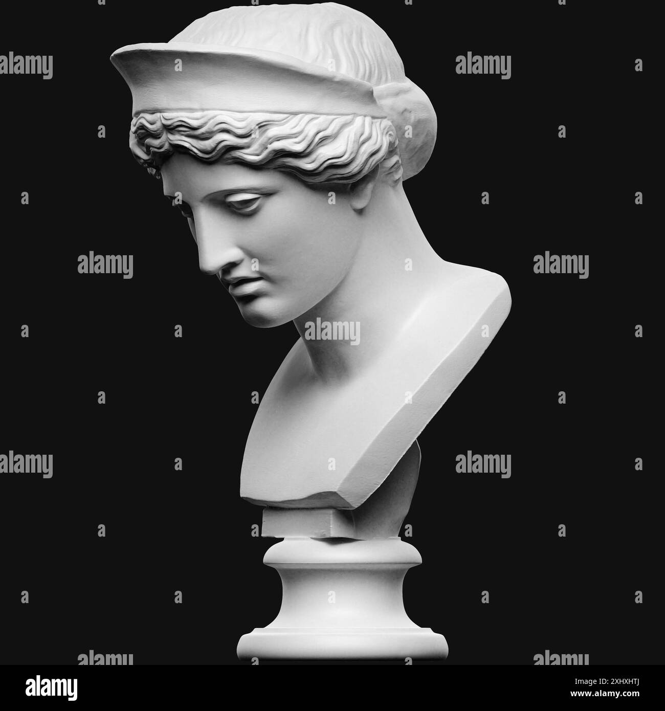 Head sculpture from the Hera Barberini statue, showing detailed facial ...
