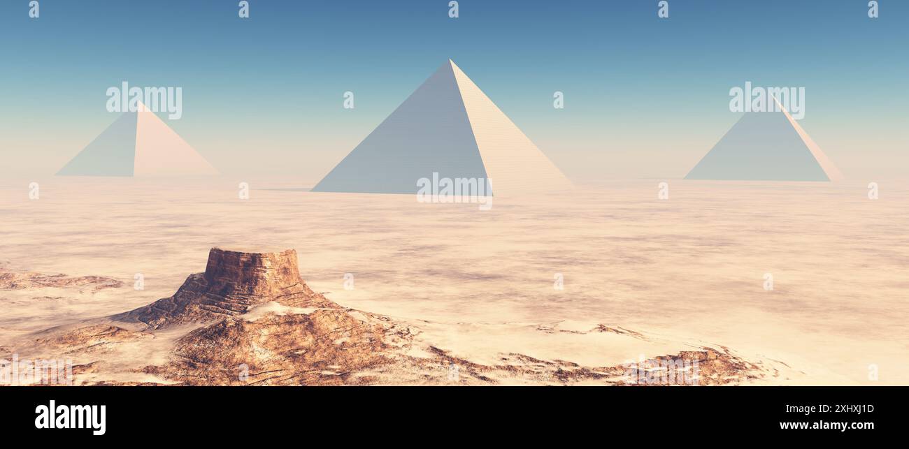 Egyptian pyramids in the desert Stock Photo - Alamy