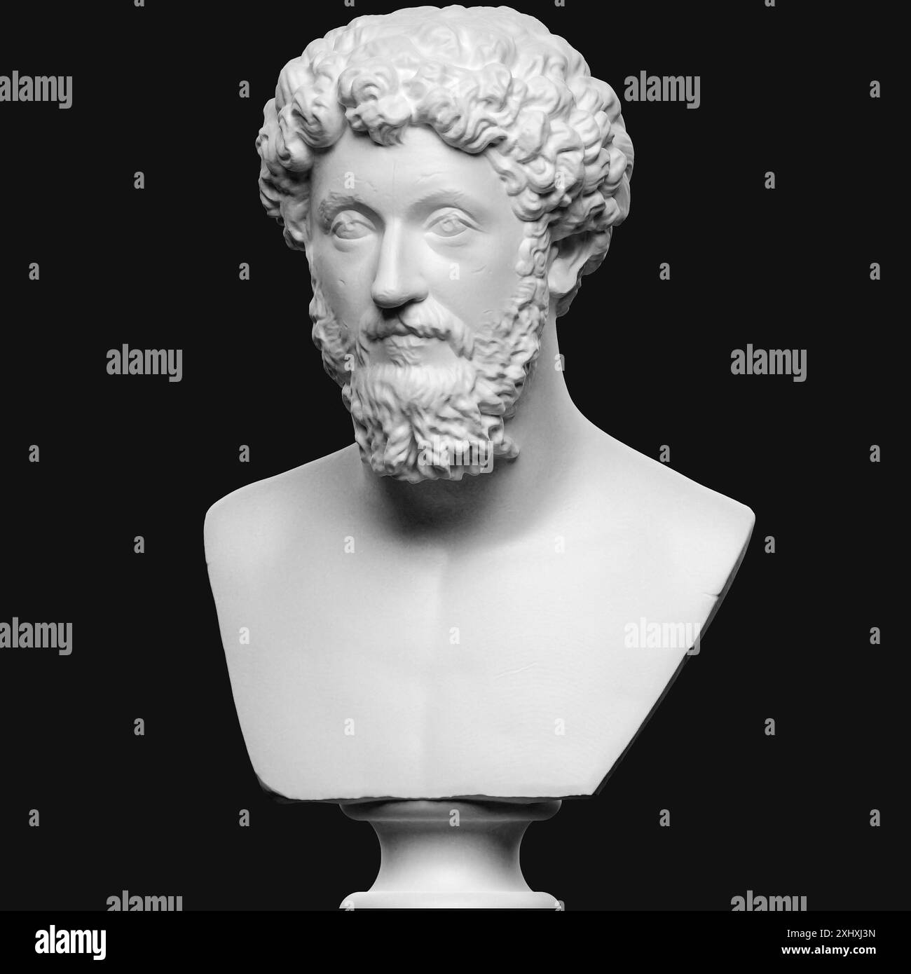 Bust of Emperor Marcus Aurelius (161-180 AD), showing detailed facial ...