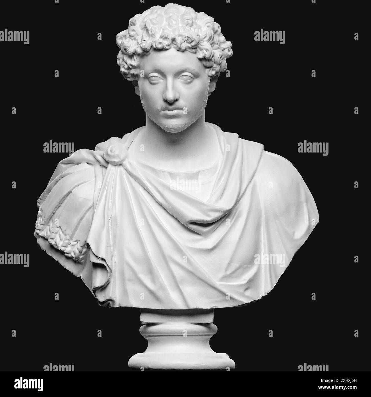 A sculpted bust of young Marcus Aurelius, showing facial features ...