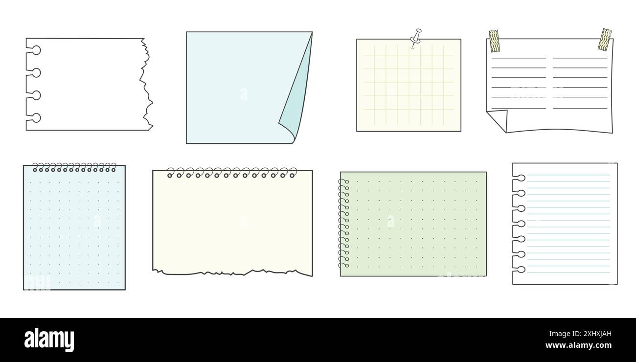 Memo sticky notes, sheet reminder, color office or school pages with ...