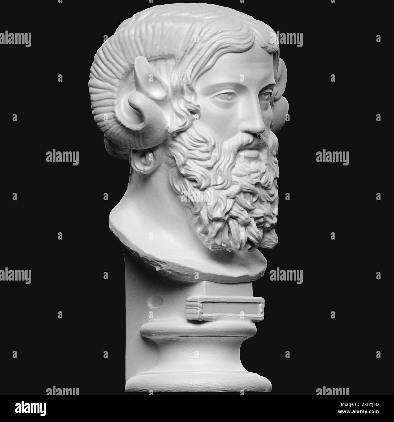 Head sculpture of Zeus Ammon, syncretic deity combining Greek Zeus and ...