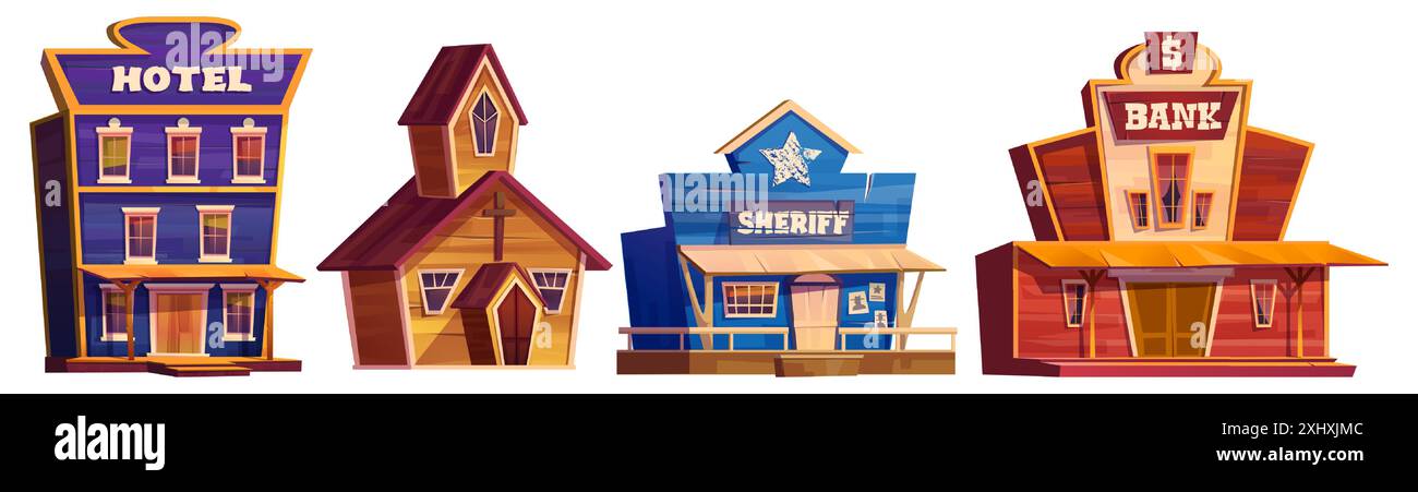 Vintage wooden buildings for wild west town or village landscape ... Vintage wooden buildings for wild west town or village landscape ...