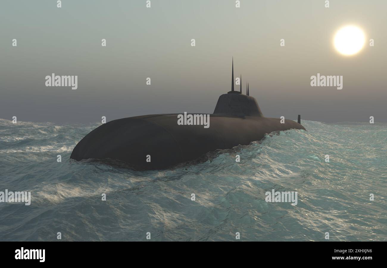 Modern submarine in the open sea Stock Photo - Alamy