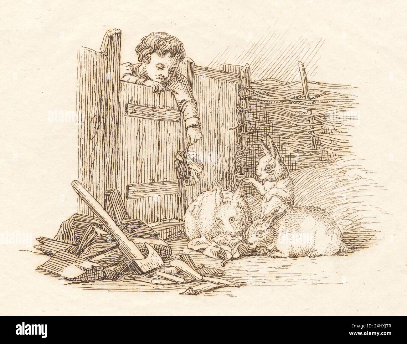 Engraving by Martinus Hey Rørbye showing a fable illustration for ...