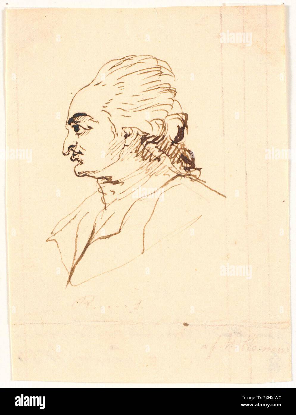 Men's portrait. Profile to the left. Caricature Clemens, Marie Jeanne ...