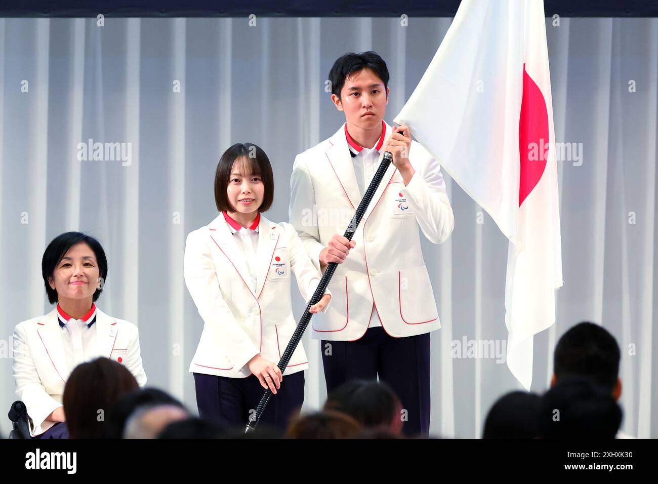 Tokyo, Japan. 16th July, 2024. (L-R) Aki Taguchi, An Nishida, Daiki ...