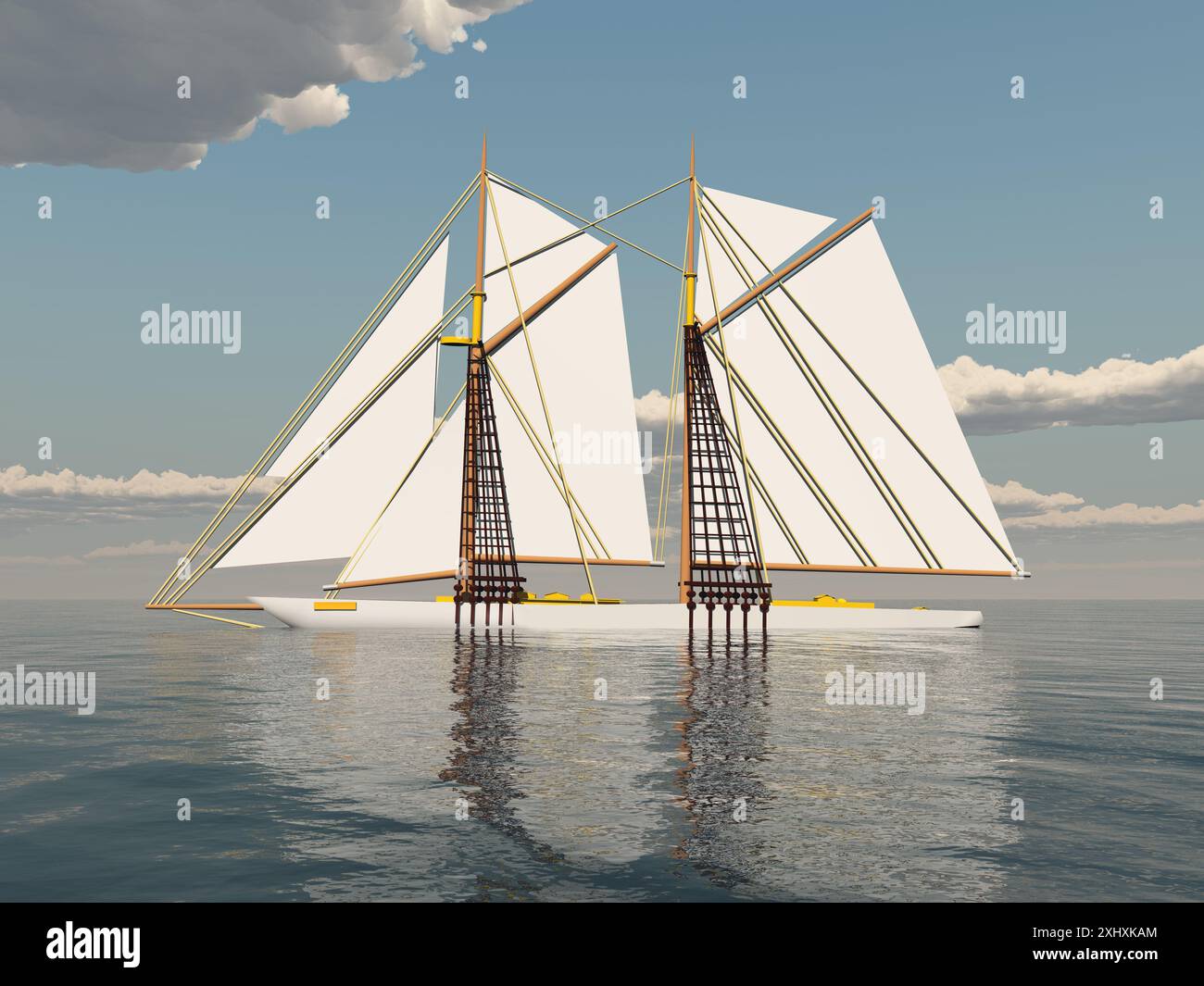 Canadian fishing and racing gaff rig schooner in the open sea Stock ...