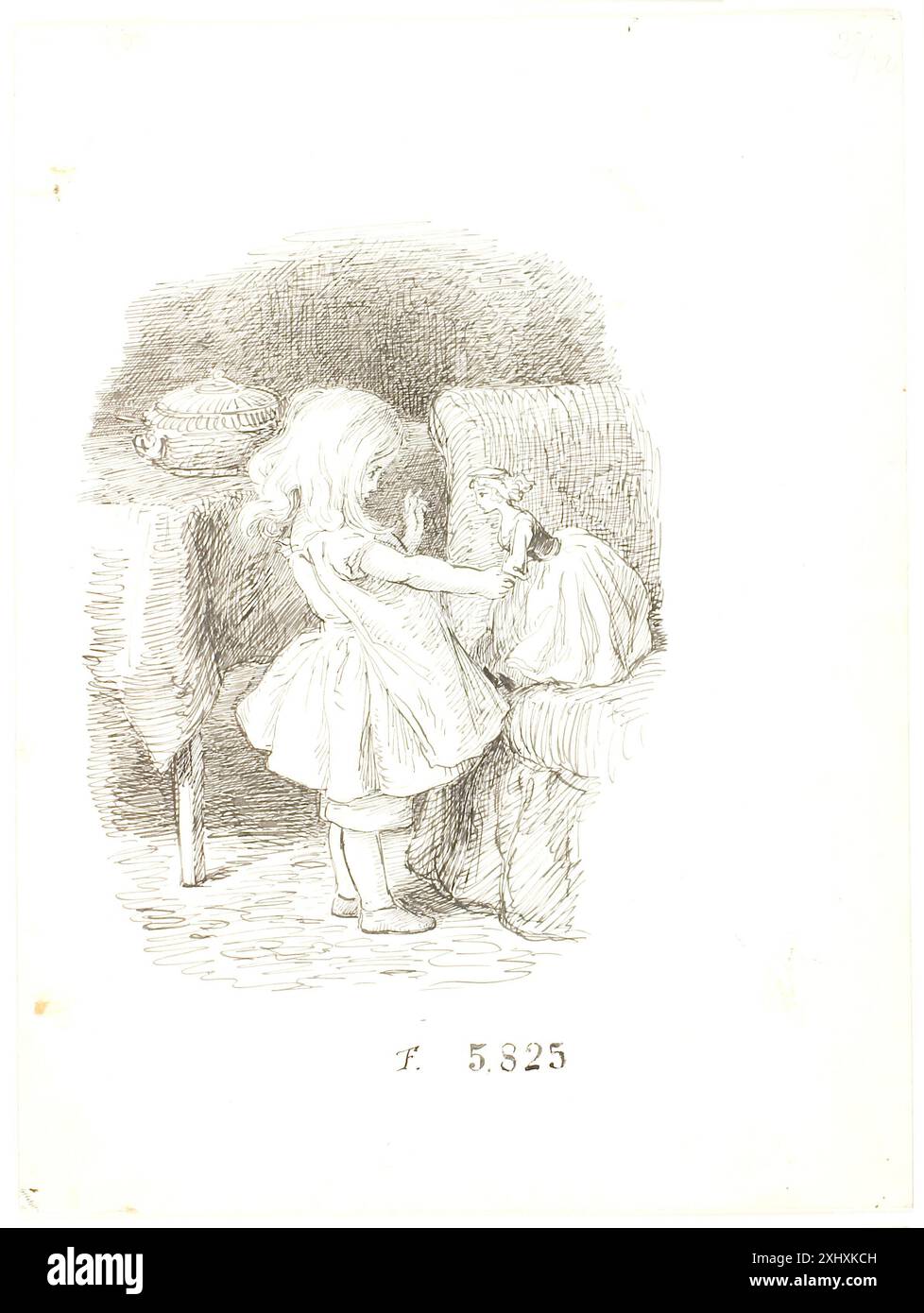 Drawing by Lorenz Frølich showing Lili interacting with a doll ...