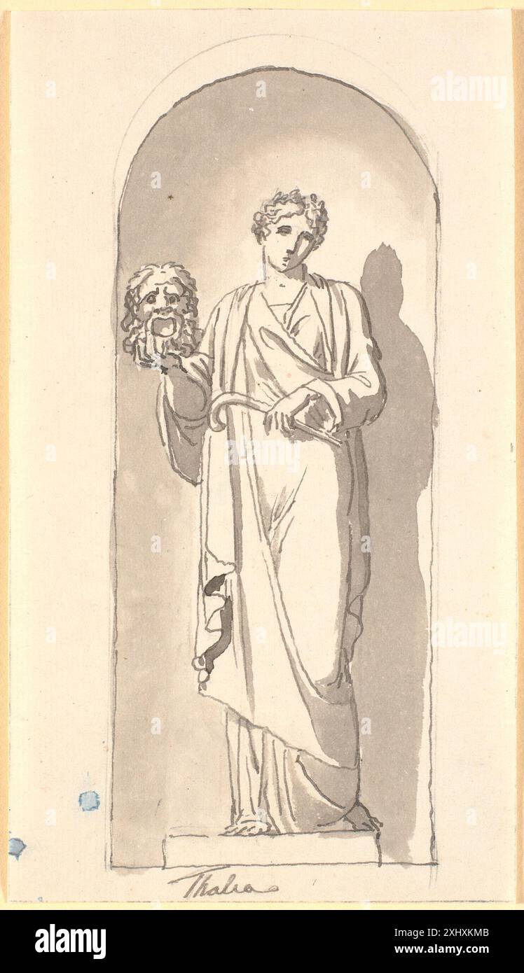 Thalia as statue in a niche Abildgaard, Nicolai 1743 - 1809 Drawing ...