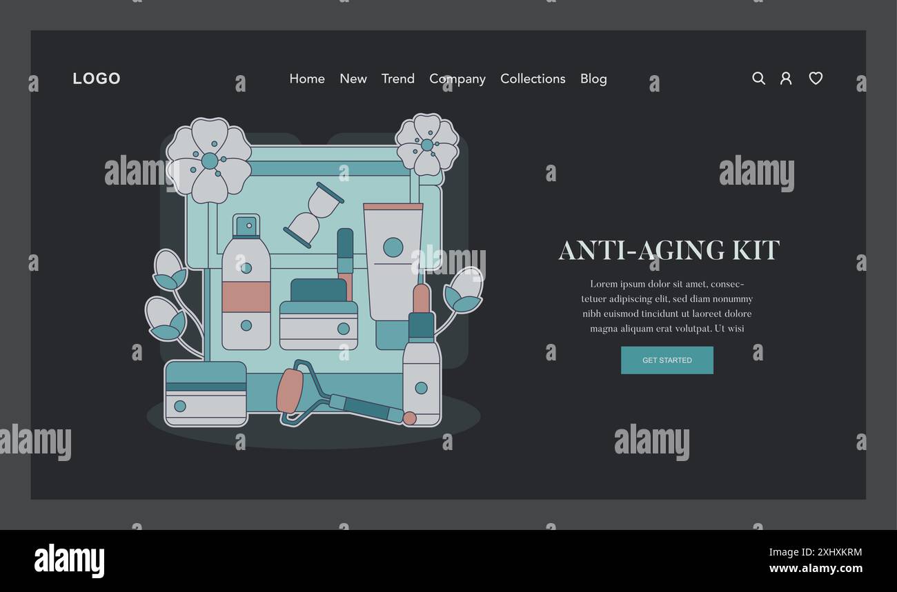 Skincare Toolbox concept. Essentials for youthful skin maintenance ...