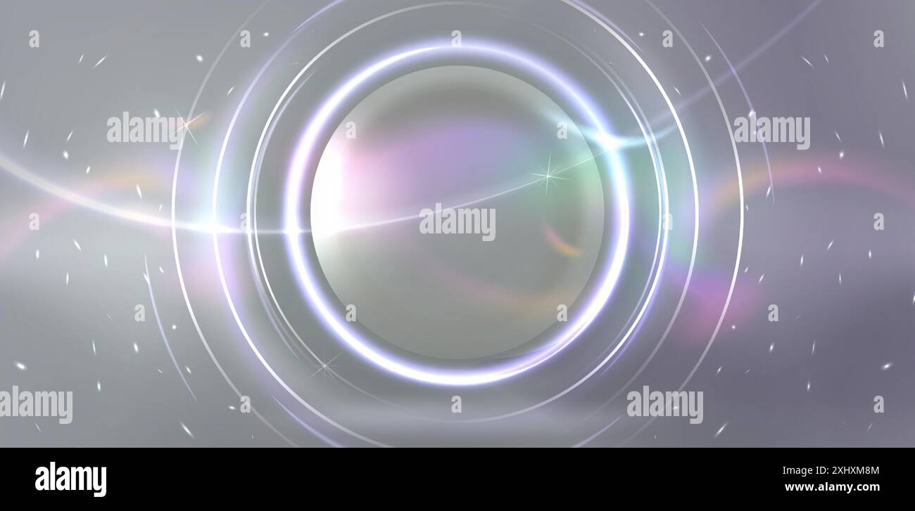 White neon light halo effect. Vector realistic illustration of banner ...