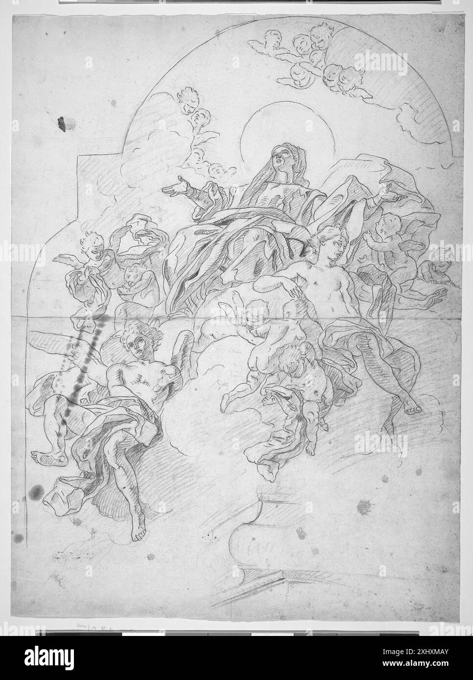 The Assumption of the Virgin Mura, Francesco de 1696 - 1782 Drawing ...