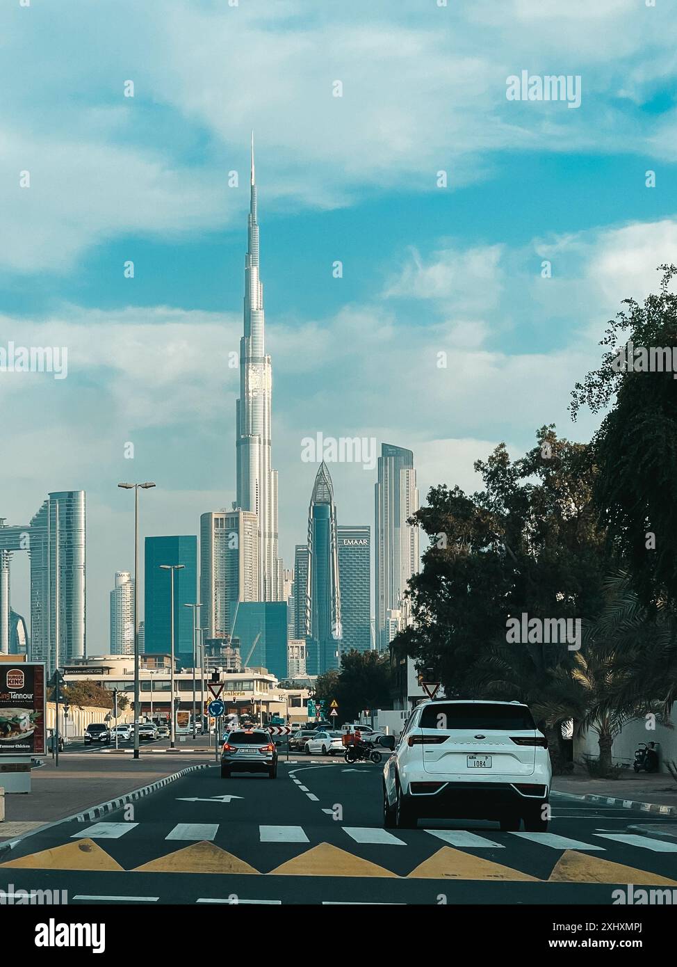 Dubai city - view of the iconic Dubai landmarks and Sheikh Zayed road ...