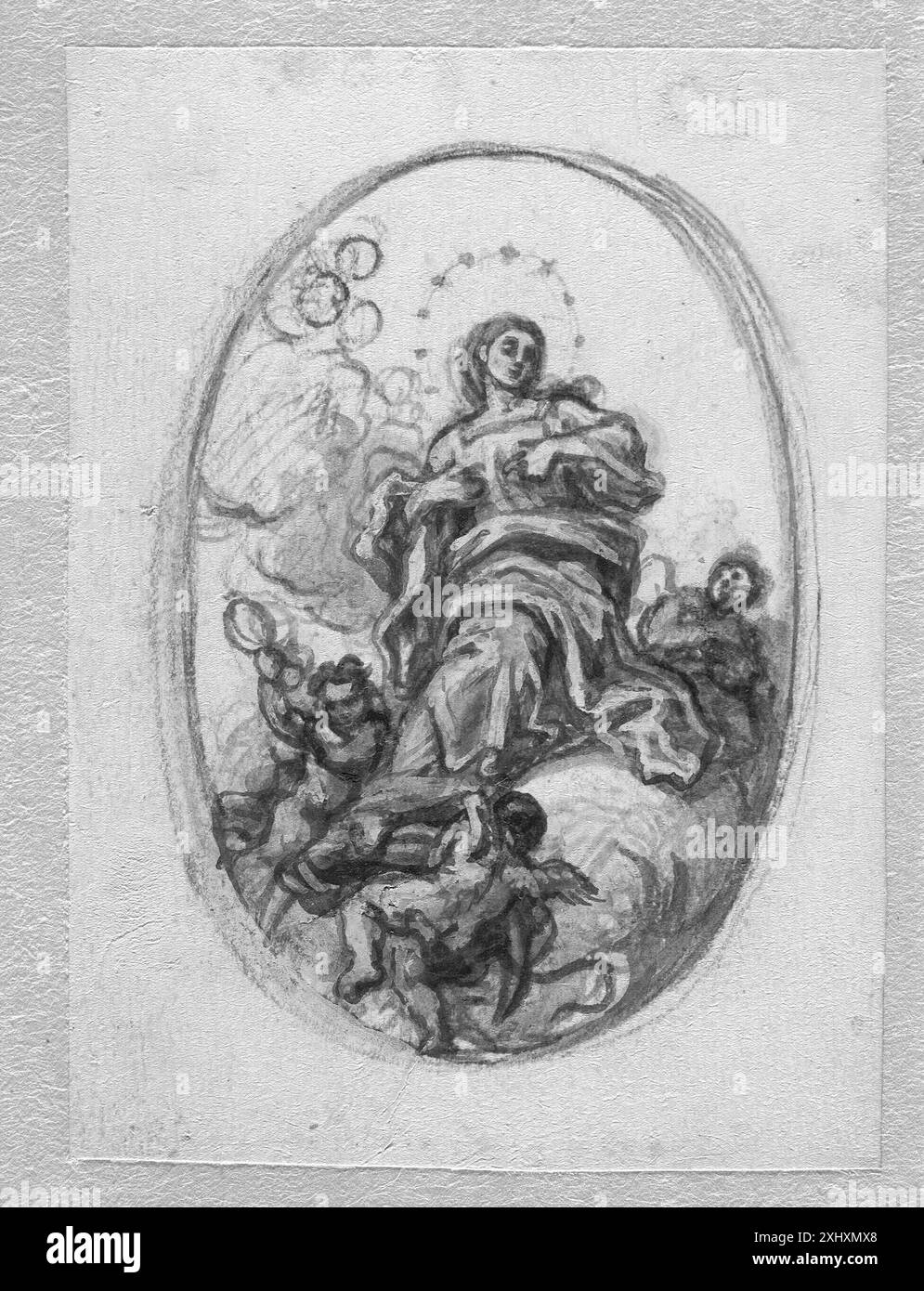 The Immaculate Conception in an oval frame Marra, Francesco La 1710 ...