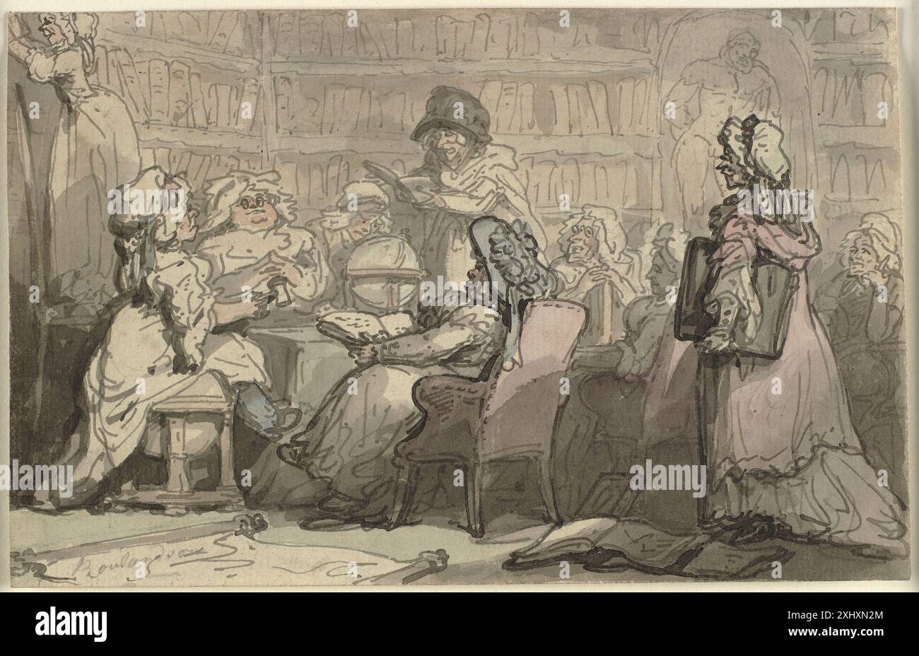 A bluestocking club meeting in a library Rowlandson, Thomas 1756 - 1827 ...