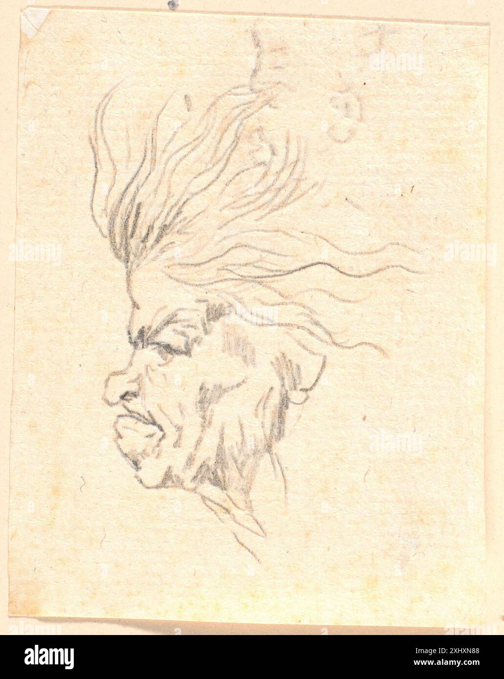 A Medusa -like women's head in profile toward left Juel, Jens 1745 ...