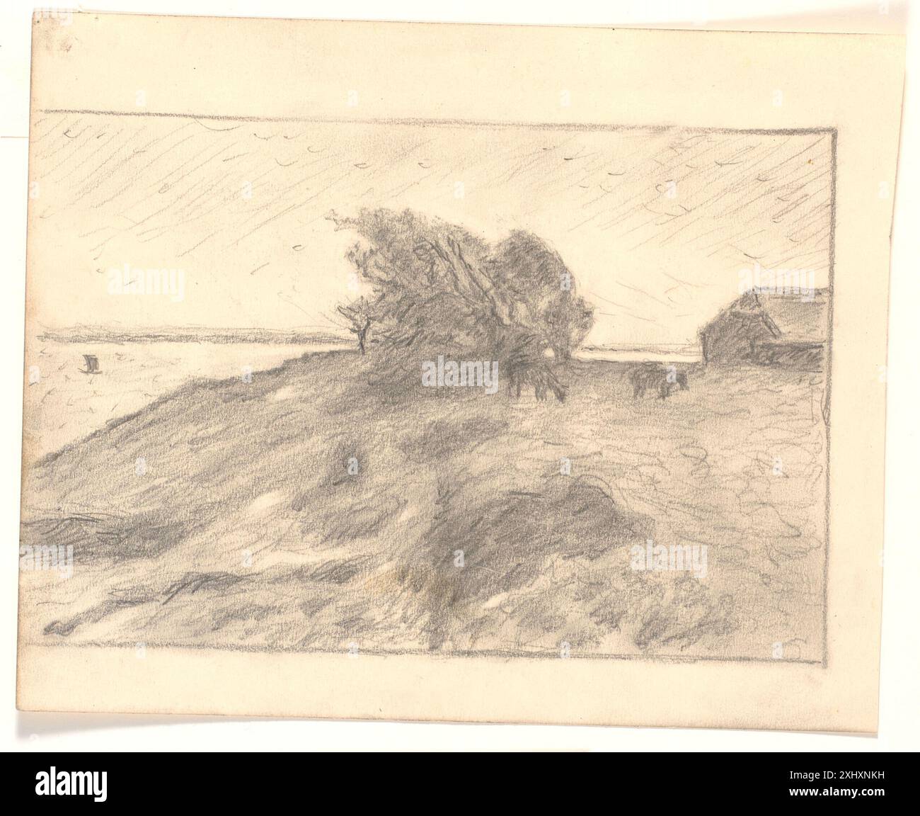 View at Vejbjerggaard with Venø Bjerre, Niels 1864 - 1942 Drawing ...