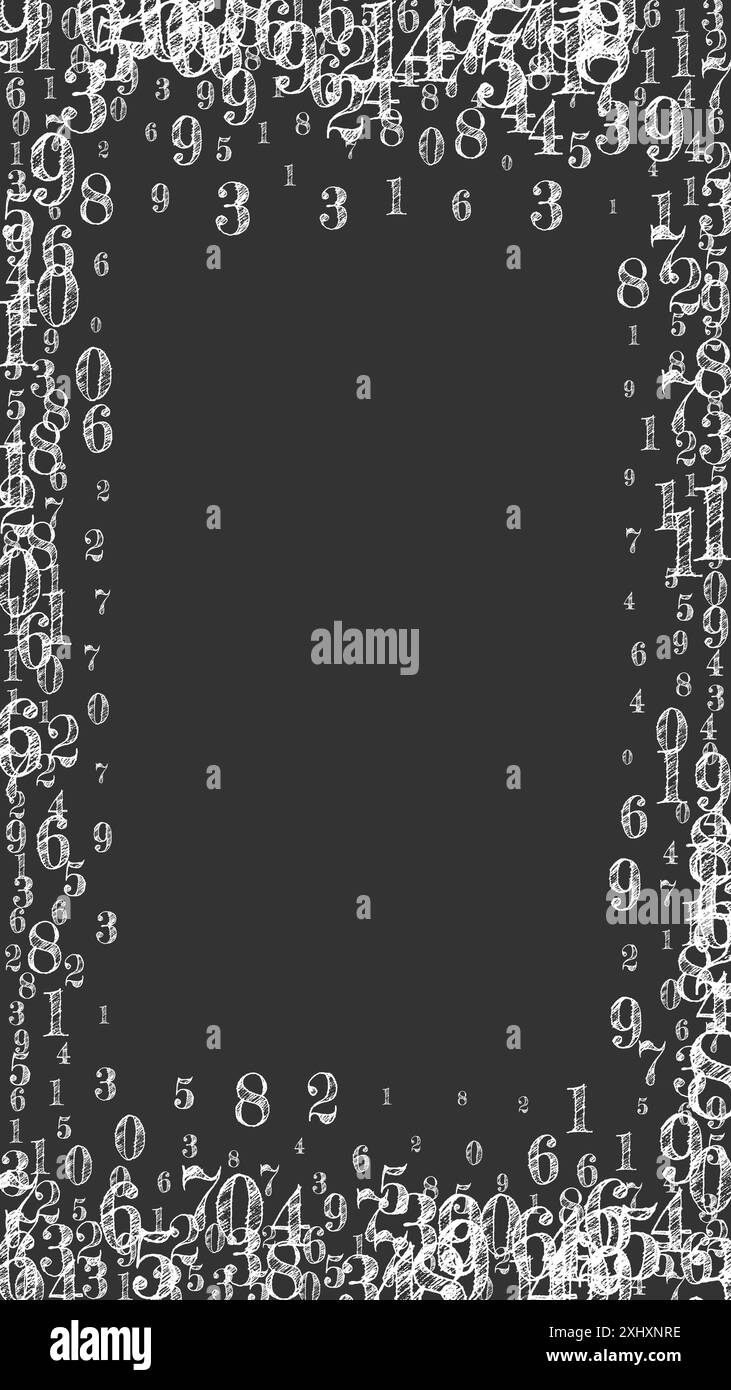 Flying digits and numbers. School math notebook cover. Back to school ...