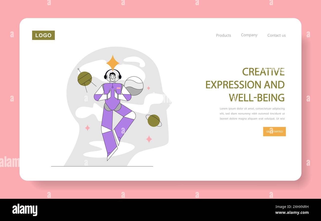 Positive Psychology concept. Illustration of a person meditating for ...