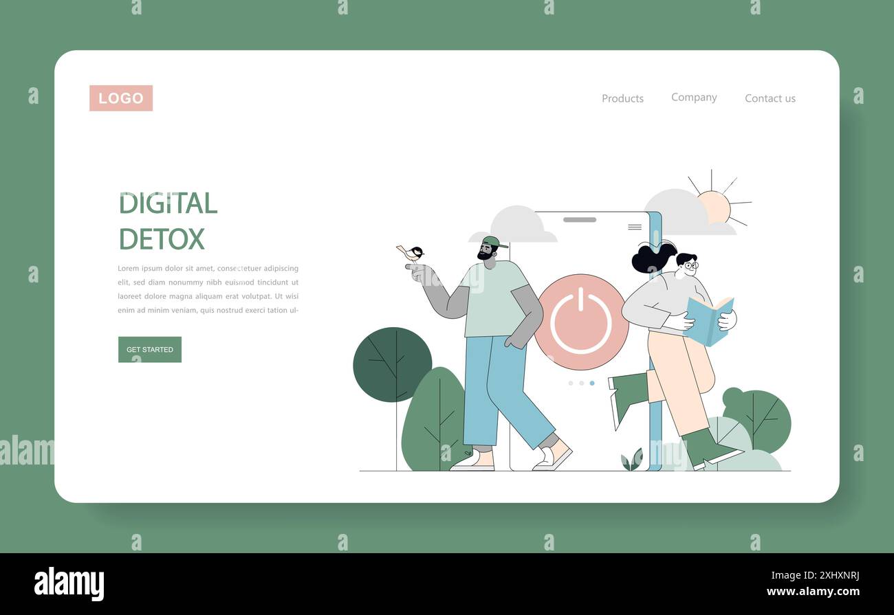 Digital Detox concept. Individuals escaping digital overload by ...