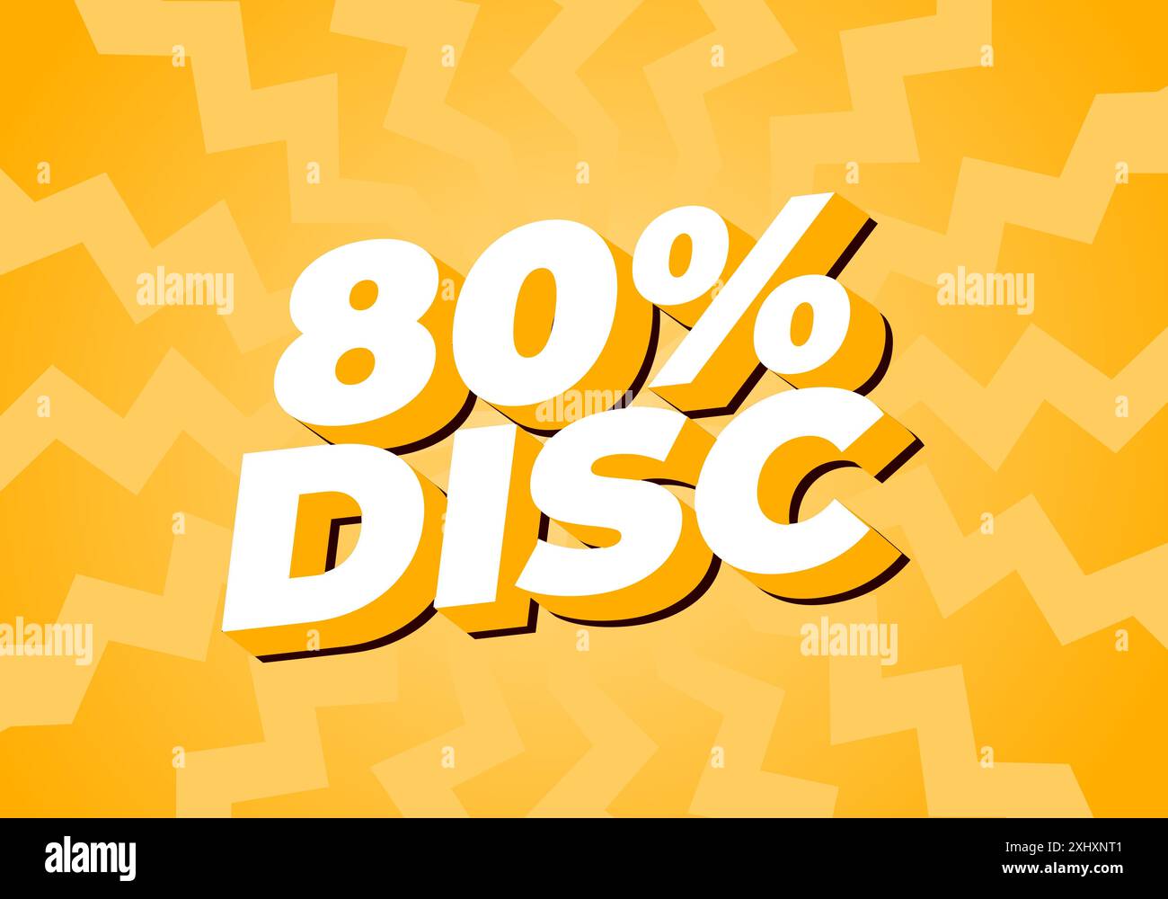 80 percent discount. Text effect design in good colors and 3D style ...