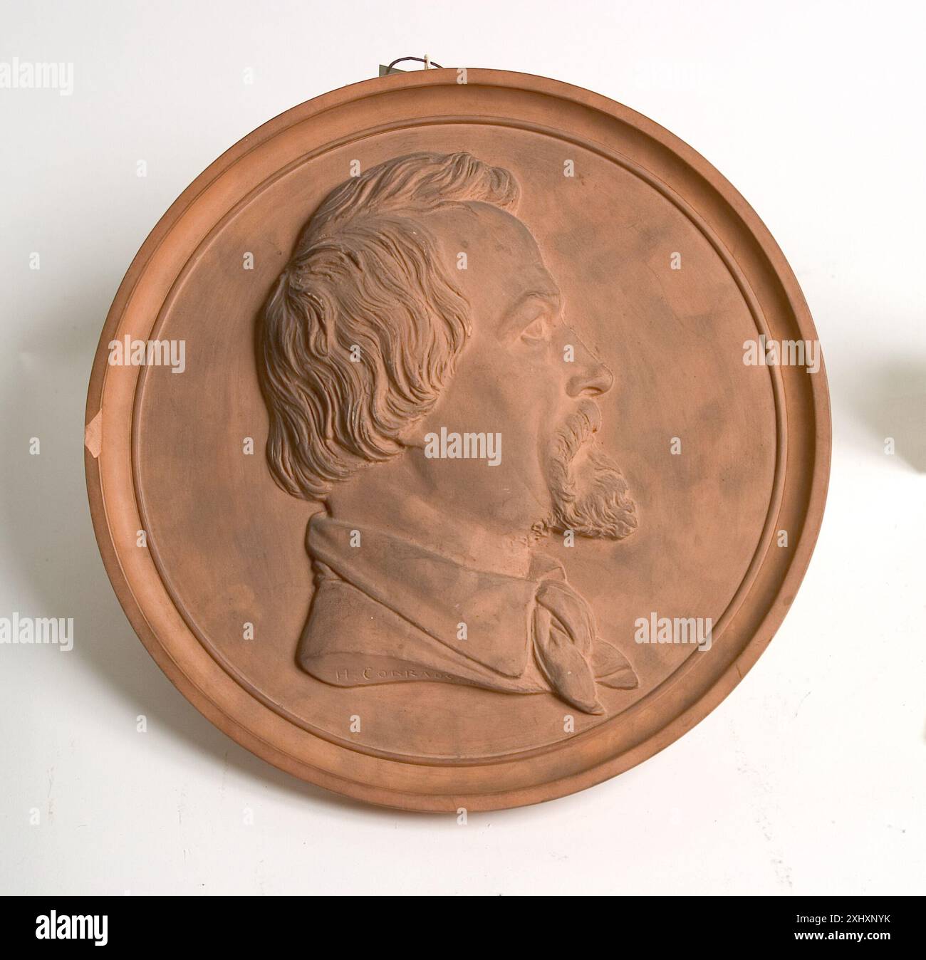A medallion by Harald Conradsen portraying the sculptor J.A. Jerichau ...