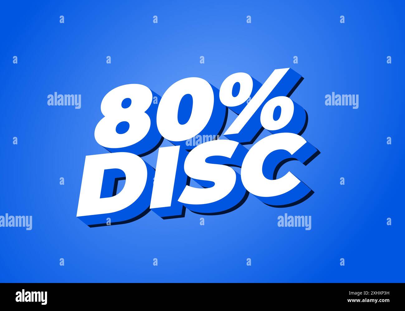 80 percent discount. Text effect design in good colors and 3D style ...