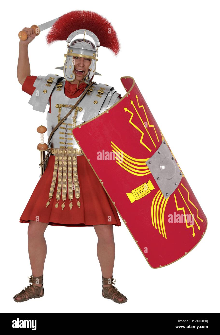 Roman centurion isolated on white background Stock Photo - Alamy