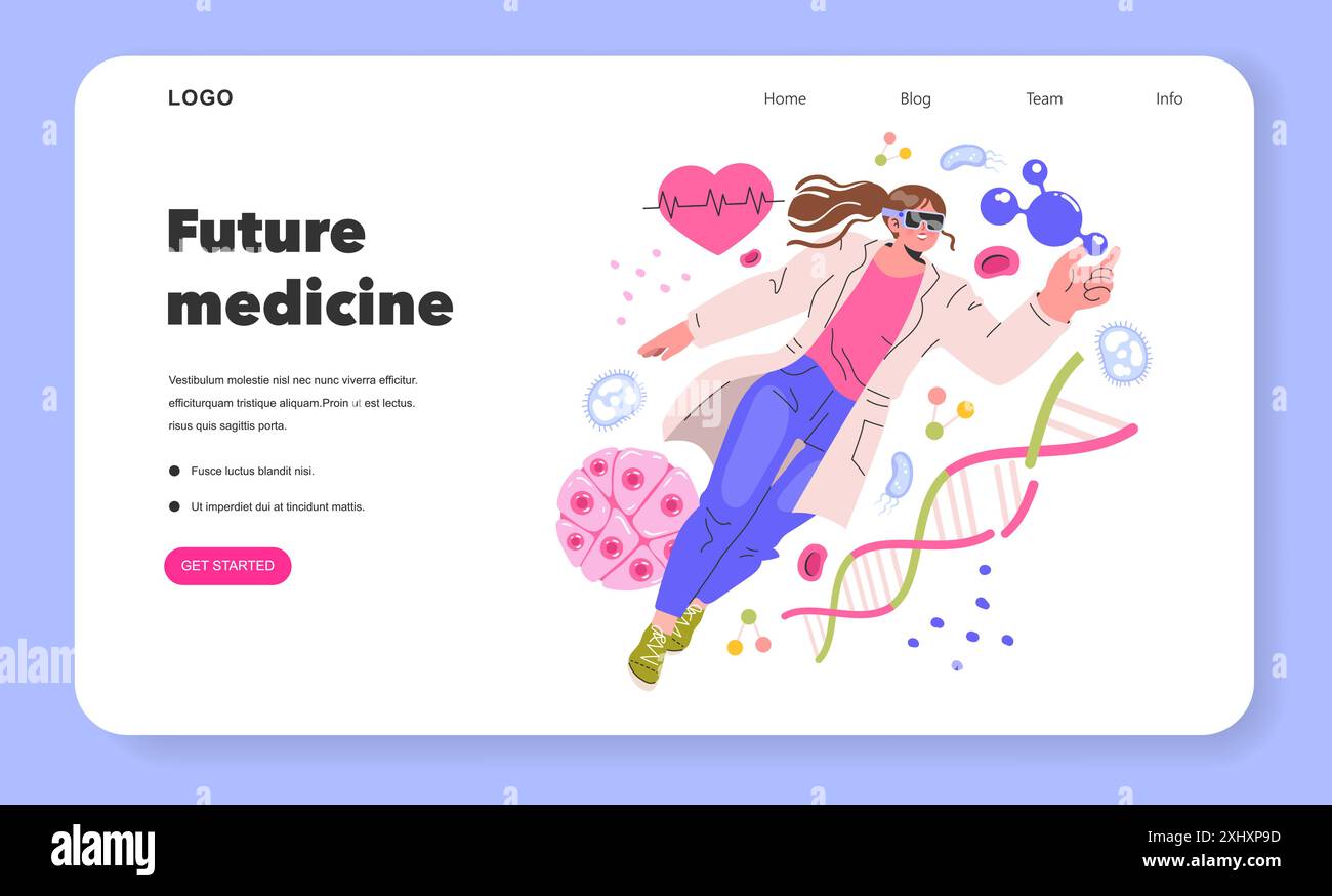 Future Medicine concept. A woman interacts with holographic healthcare ...