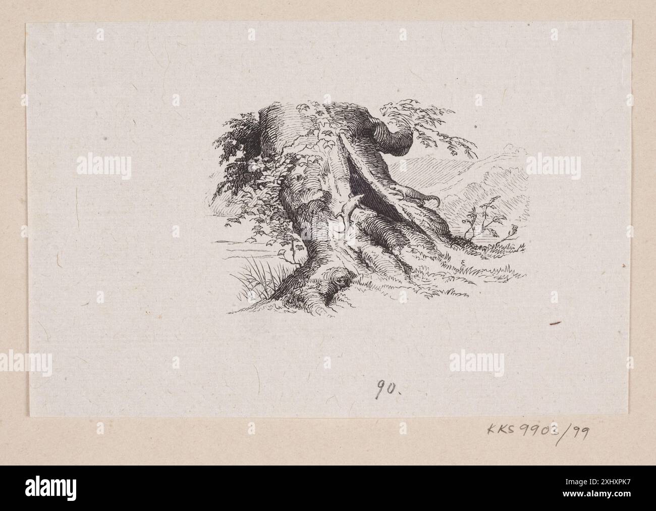 Xylograph showing H.C. Andersen's "Elverhøi", depicting characters ...