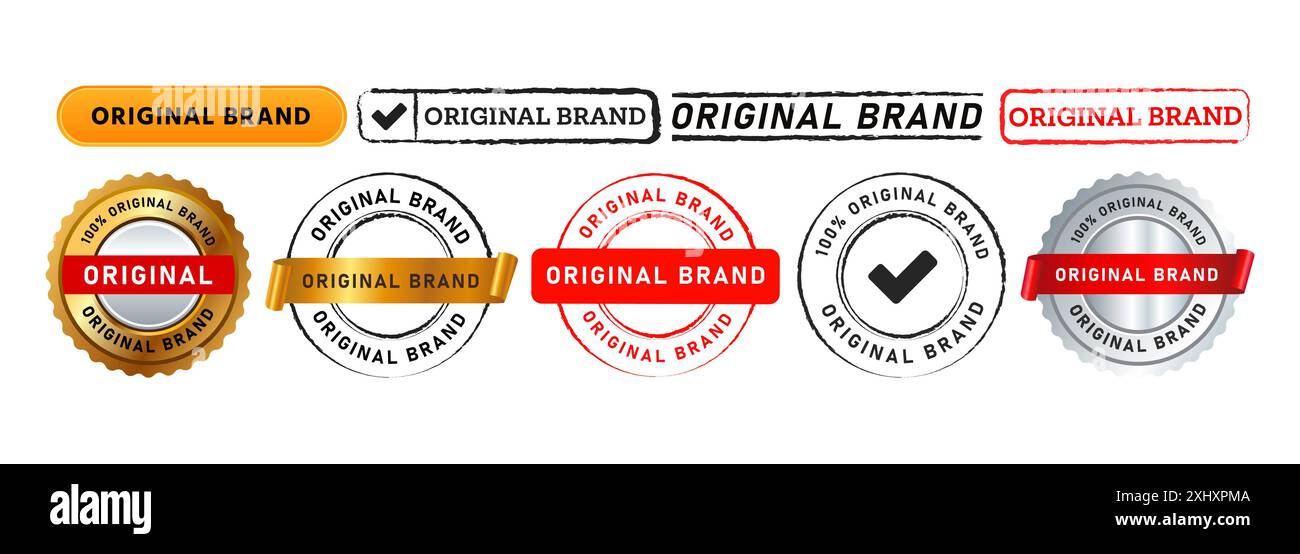 stamp and seal badge original brand label sticker sign for genuine ...