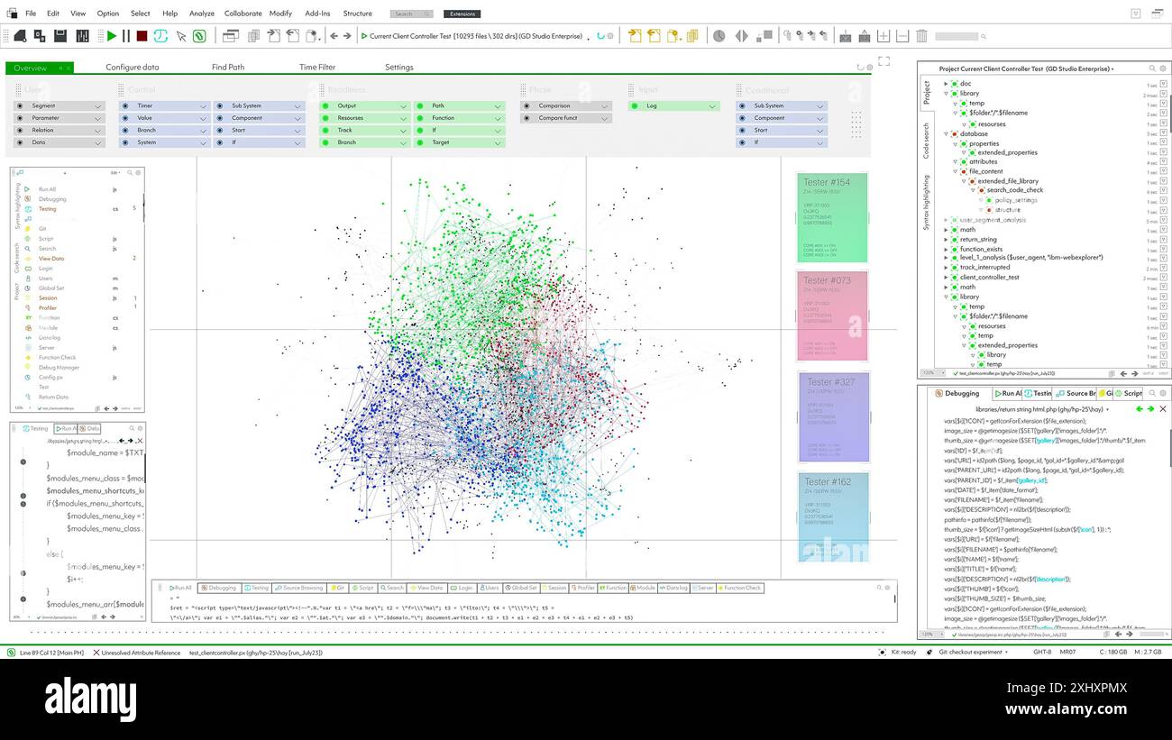 Mock Up Of Light Interface Of Programming Software For Data Visualization Working On A Computer