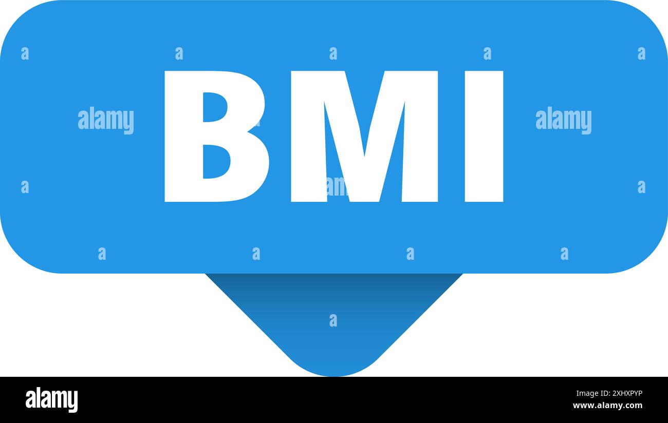 bmi sticker. bmi sign on transparent background. rectangular button ...