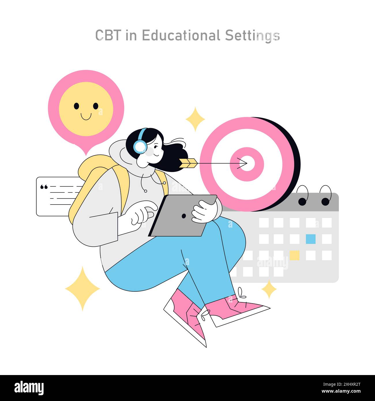 Cognitive Behavioral Therapy concept. A student engages in CBT ...