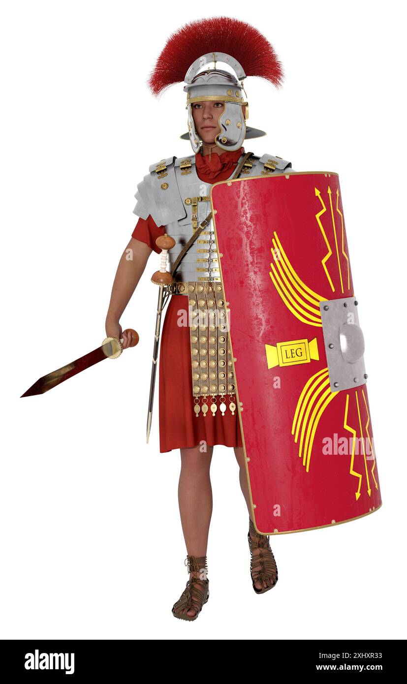 Roman centurion isolated on white background Stock Photo - Alamy