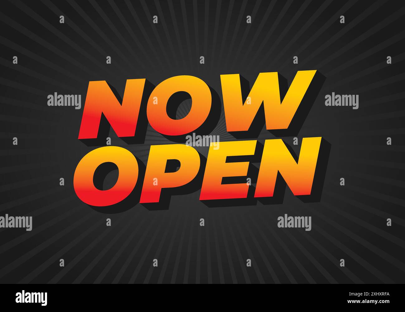 Now open. Text effect design in 3D style with good colors Stock Vector ...