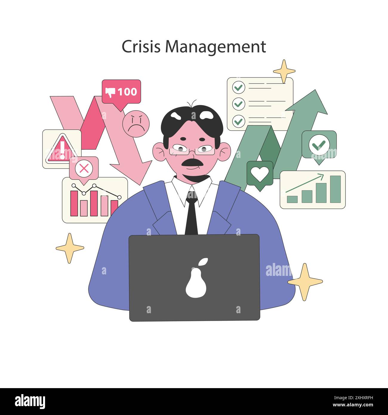 Crisis Management concept. Professional managing business challenges ...